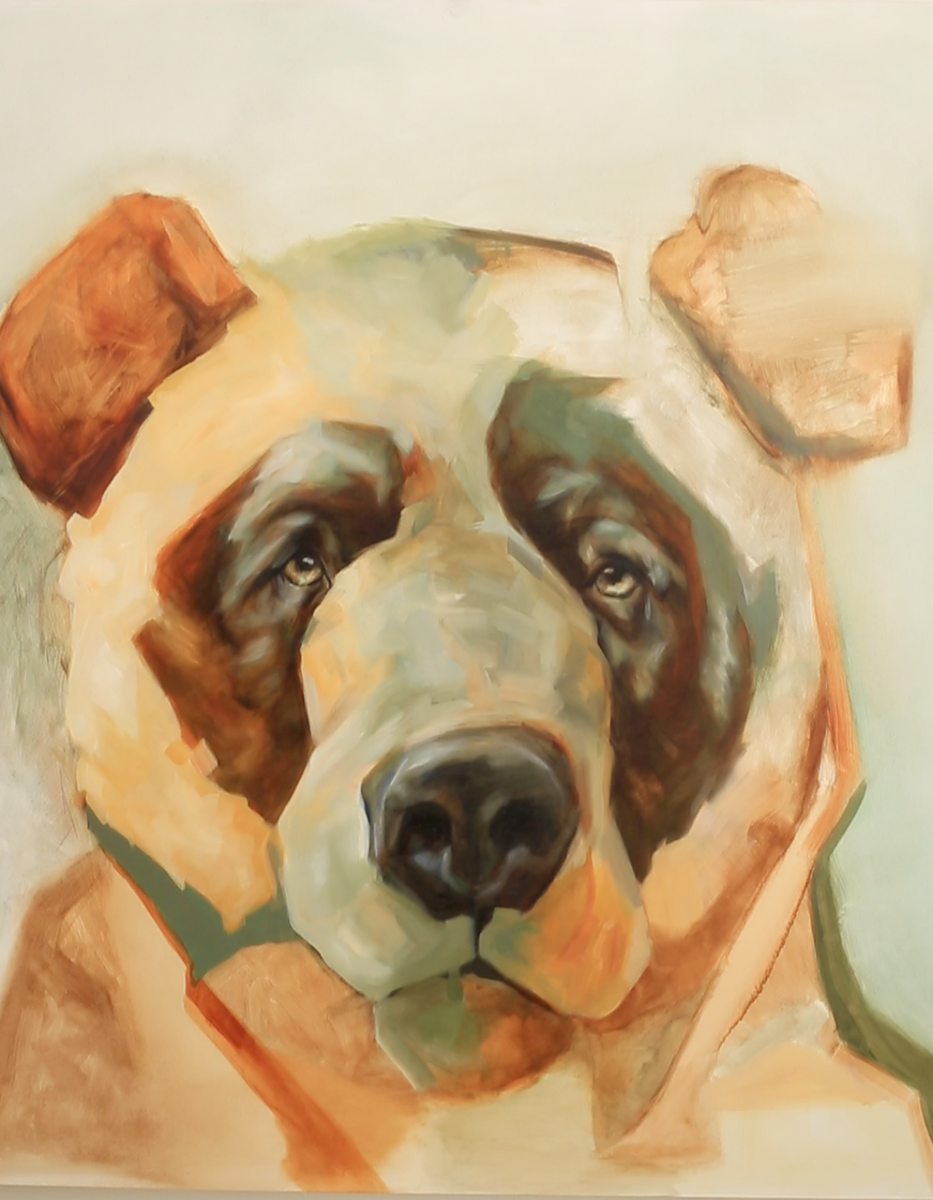 Original Abstract Bear Oil Painting – Hilboldt Studios LLC